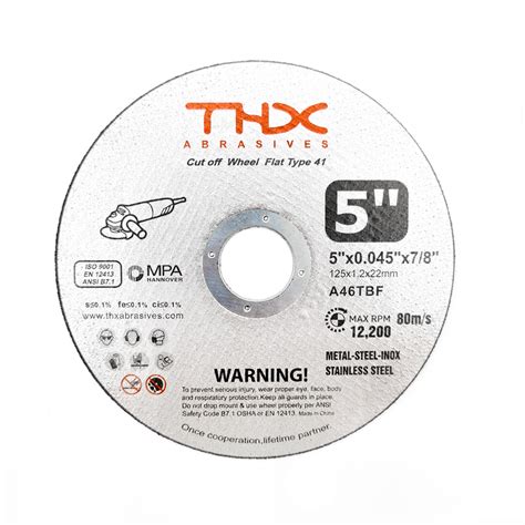 Custom 5 X 045 X 78 Cutting Disc Thx Abrasives