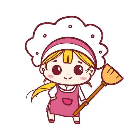 Chibi Maid Cartoon Cartoon Clipart Maid Cleaning Icon Png