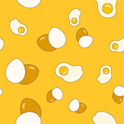 Premium Vector Scrambled Eggs Seamless Pattern Vector Background