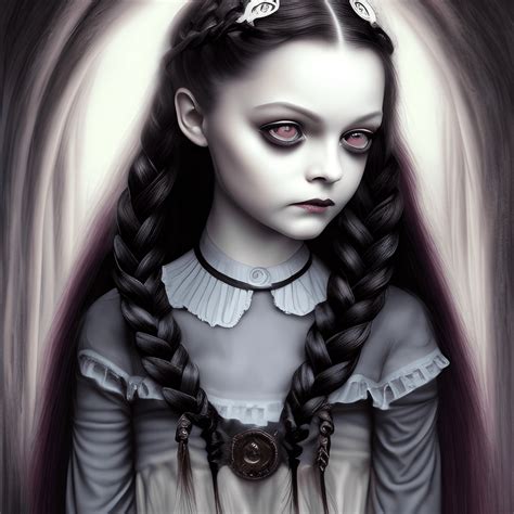 Beautiful Wednesday Addams Chibi · Creative Fabrica