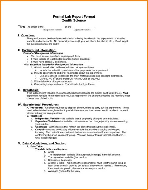 Physics Lab Report Template Glendale Community For Lab Report Template Word