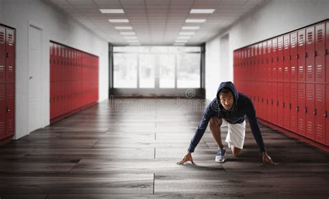 Runner In School Lobby Stock Illustration Illustration Of Active 76405822