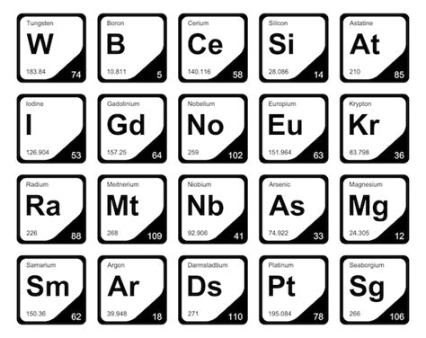 Free Vector 20 Preiodic Table Of The Elements Icon Pack Design