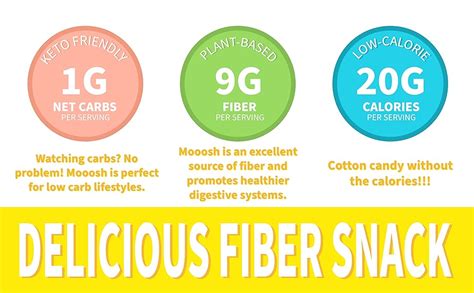 Mooosh Gluten Free Cotton Candy Snack Ideal For Low Carb Keto Low Cal And High