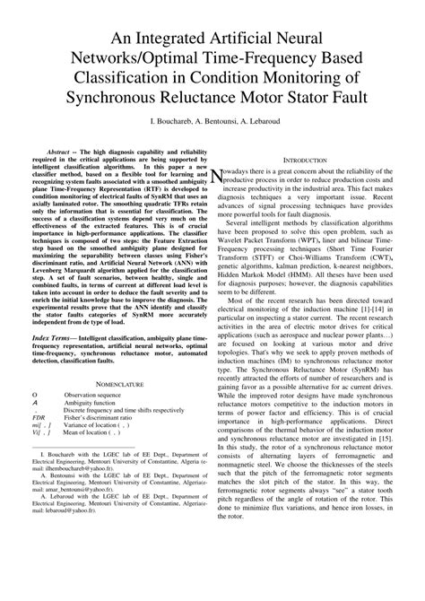 Pdf An Integrated Artificial Neural Networksoptimal Time Frequency Based Classification In