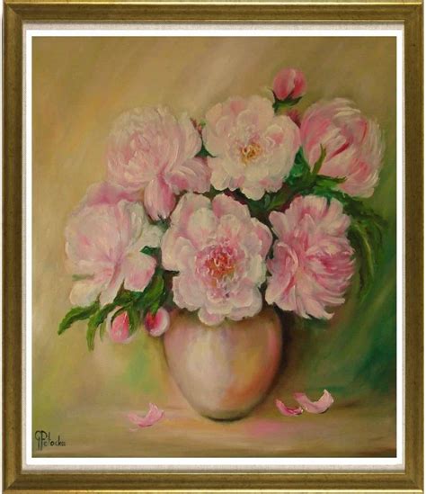 Piwonie Obraz Olejny Grażyna Potocka Touchofart