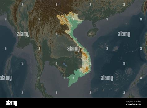 Shape Of Vietnam Separated By The Desaturation Of Neighboring Areas