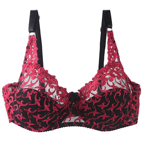 Womens Sexy Lace Bra Demi Sheer Mesh Balconette See Through Bralette