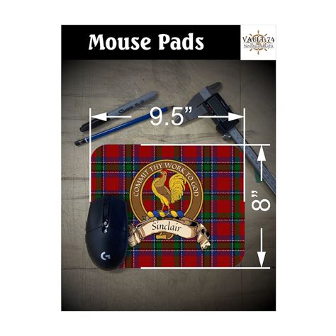 Sinclair Scottish Clan Tartan Crest Computer Mouse Pad Etsy Canada