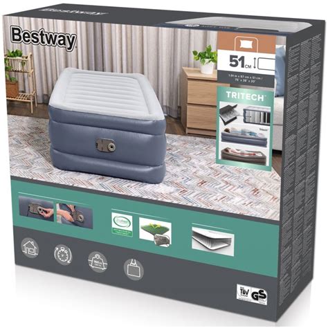 Bestway Tritech Twin Nafukovací Postel S Vestavěnou Pumpou 191 X 97 X