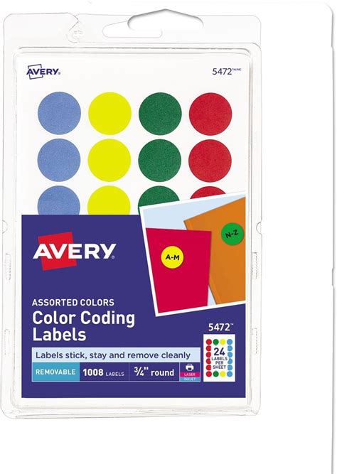 Amazon Com Avery Color Coding Labels Count Office Adhesives And Accessories