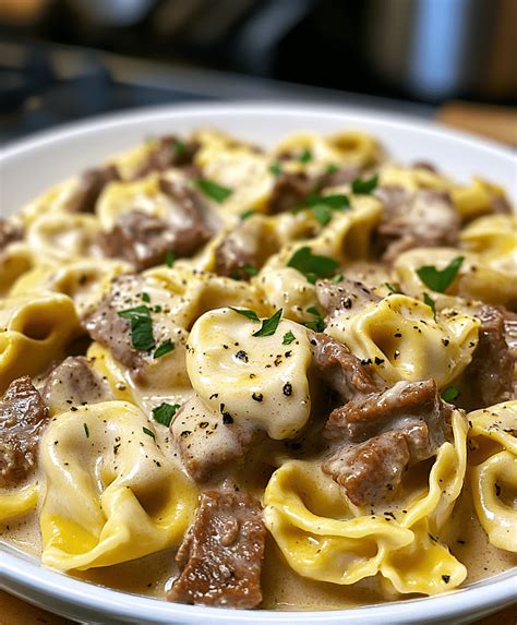 Cheesesteak Tortellini In Rich Provolone Sauce Recipe