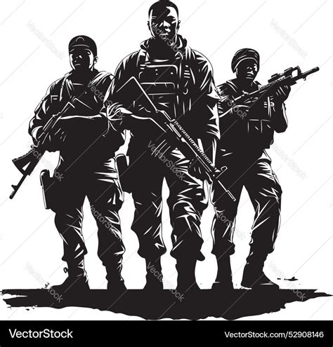 Bravery Unseen Monochromatic Tribute Royalty Free Vector