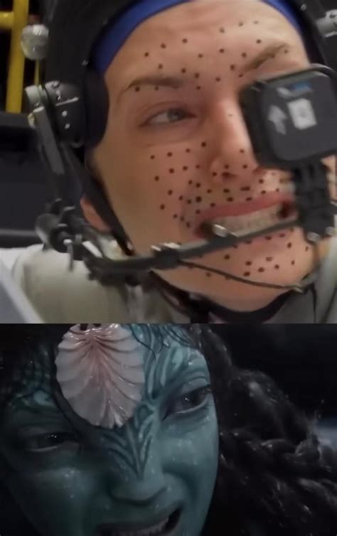 익스트림무비 아바타에서 케이트 윈슬렛은 얼굴에 스티커를 붙이고 연기했어요