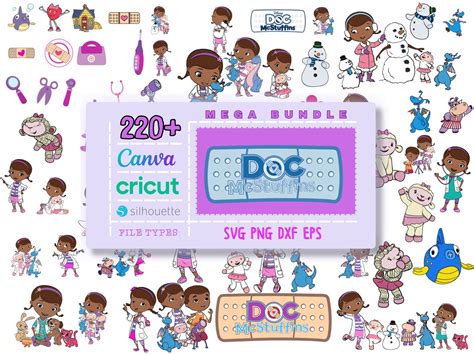 Doc Mcstuffins Svg Bundle Clipart Instant Digital Download Doc Mcstuffins Birthday Doc