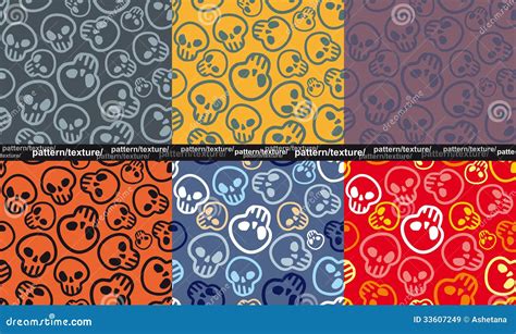 Seamless Texture With Skulls Stock Vector Illustration Of Design