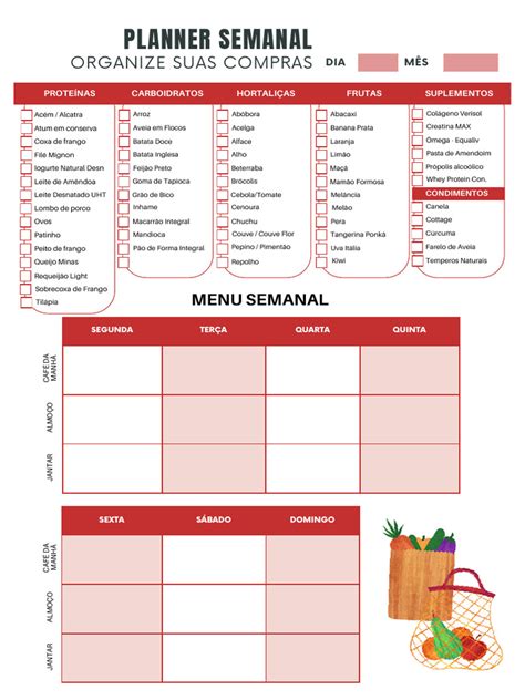 Planner Lista De Compra Semanal Pdf