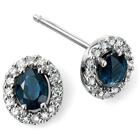 Boucle D Oreille Saphir Et Diamant En Or Blanc 375 1000 MON BIJOU MATY