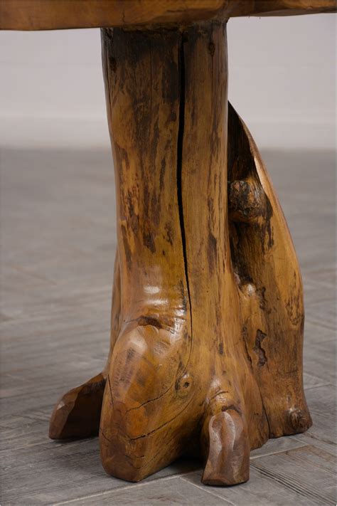 Circular Top Tree Root Side Table