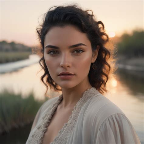 Young Woman At Sunset