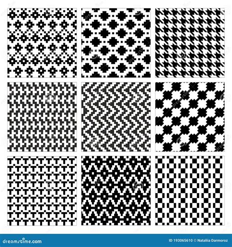 Seamless Geometric Pattern Vector Illustration Set Collection Of Modern Stylish Ornate Abstract