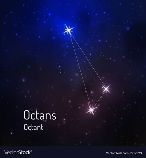 Octans The Octant Constellation Royalty Free Vector Image