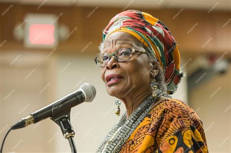 Premium Photo Eloquent Senior African American Woman Giving Speech At
