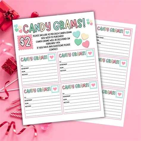 Candy Gram Flyer Etsy