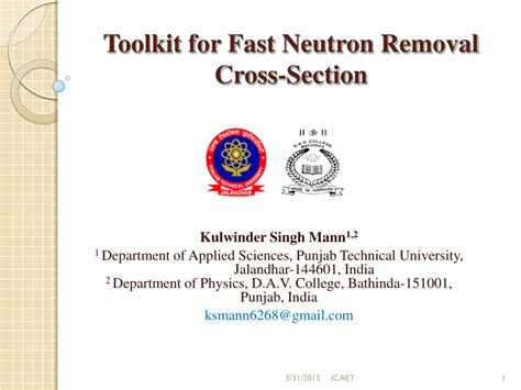 Pdf Toolkit For Fast Neutron Removal Cross Section