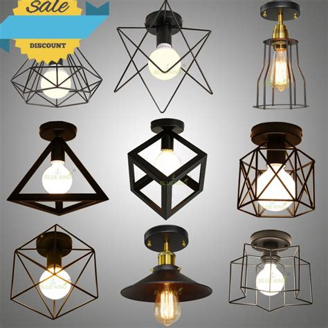 Modern Led Birdcage Ceiling Lights Iron Minimalist Retro Ceiling Lamp