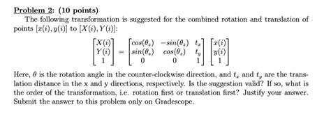 Solved Problem Points The Following Transformation Chegg