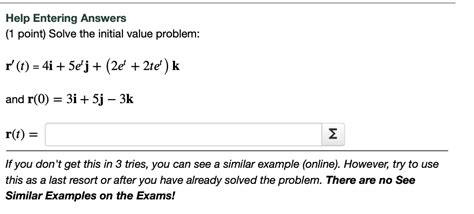 Help Entering Answers Point Solve The Initial Chegg