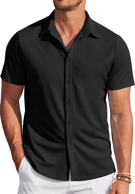 Coofandy Mens Casual Wrinkle Free Shirts Short Sleeve Button Down