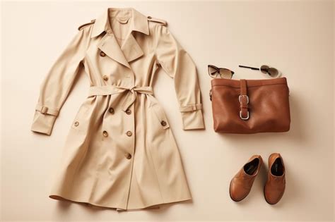 Captivating Flat Lay A Fashion Statement With Beige Trench Coats