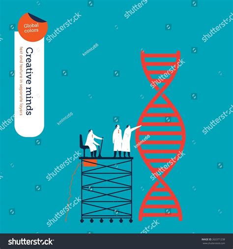 Scientists Analyzing Dna Code Vector Illustration Stock Vector Royalty