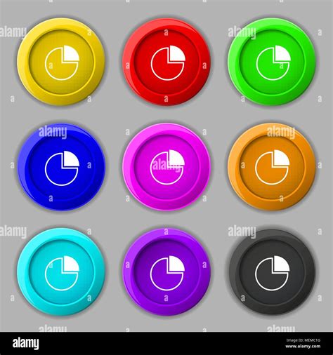 Infographic Icon Sign Symbol On Nine Round Colourful Buttons Vector Illustration Stock Vector