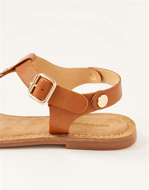Layla Leather Toe Post Sandals Tan