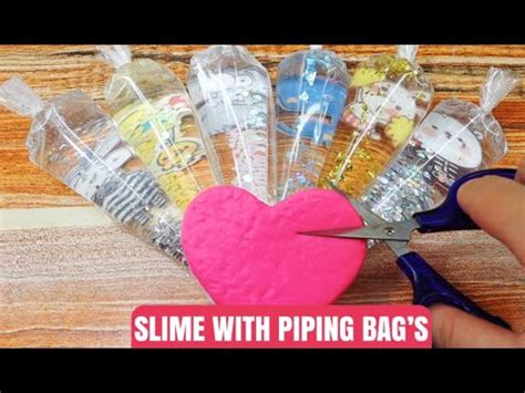 Cutting Squishy Into Slime Making Clear Slime With Piping Bags ASMR