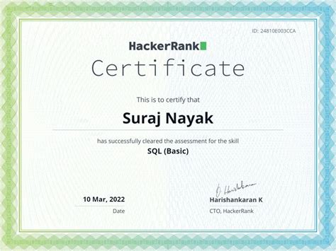 Suraj Nayak On Linkedin Hackerrank Sql