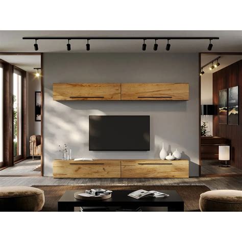 Set Mobila Living Poem C01 Stejar Auriu L 240 X A 25 X H 185 Cm