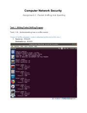 Packet Sniffing And Spoofing Pdf Computer Network Security Assignment