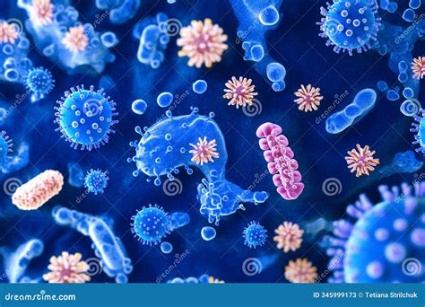 Microorganisms Under A Microscope For Fuel Cell Research Royalty Free