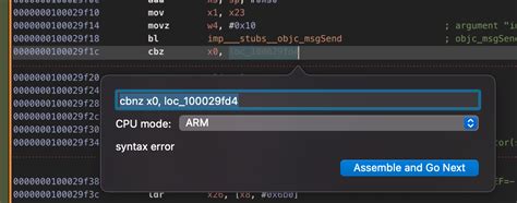 Arm Hopper Disassembler Aarch64 Assemble Instruction Syntax Error