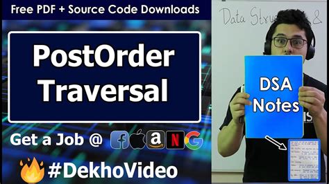 Postorder Traversal In A Binary Tree With C Code Youtube