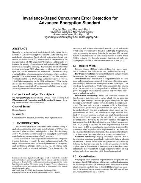 Pdf Invariance Based Concurrent Error Detection For Advanced