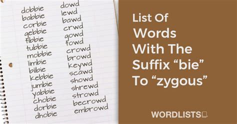 List Of Words With The Suffix Ette