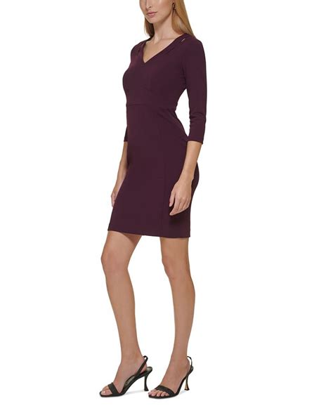Calvin Klein Petite 34 Sleeve Cutout Sheath Dress Macys