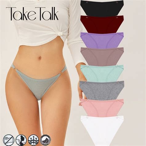 Take Talk Women Cotton Panty Low Rise Soft Underpants Striped Colorful