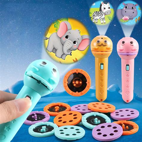 Lanterna De Projecção Luminosa Infantil Brinquedos Animal De Educação