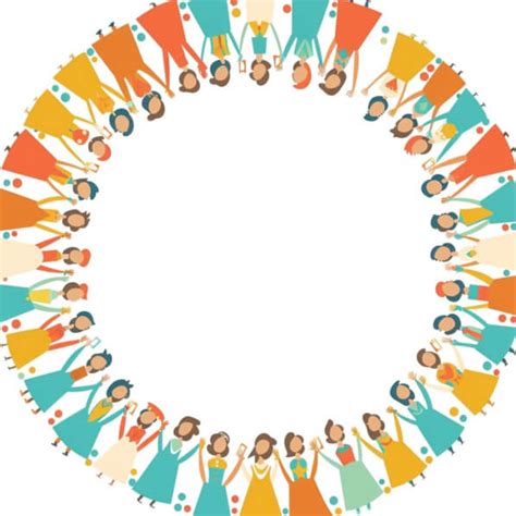 Télécharger Groupe De Personnes Debout En Cercle Avec Des Couleurs